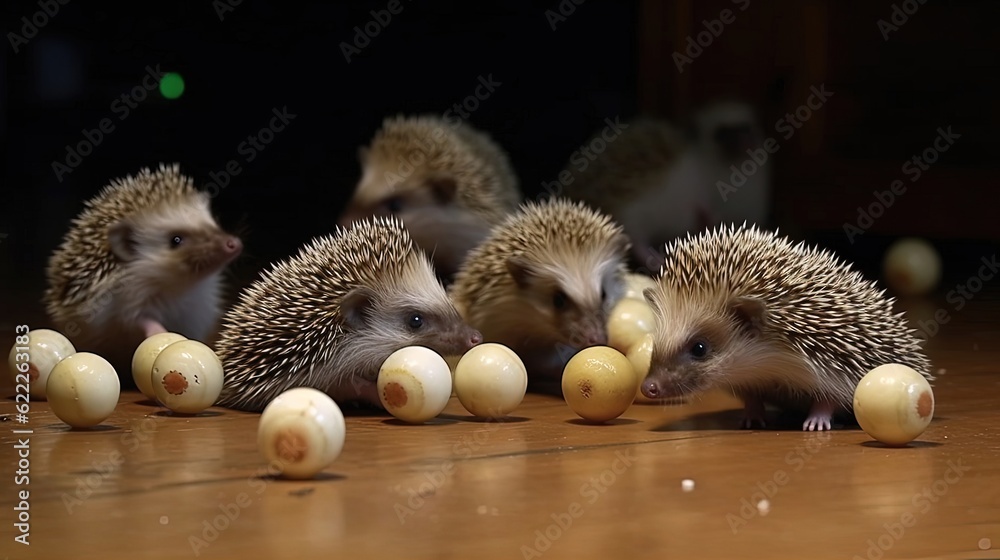 Tiny hedgehogs curl up into adorable balls, showcasing their natural ...