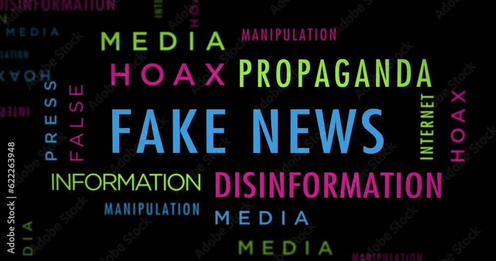 Fake news kinetic text abstract concept loop animated. Disinformation ...