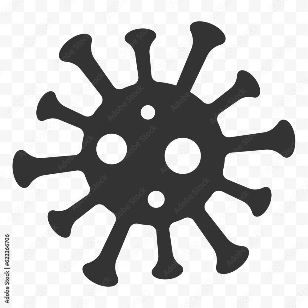 Virus cell icon. Easily editable line art on transparent background ...