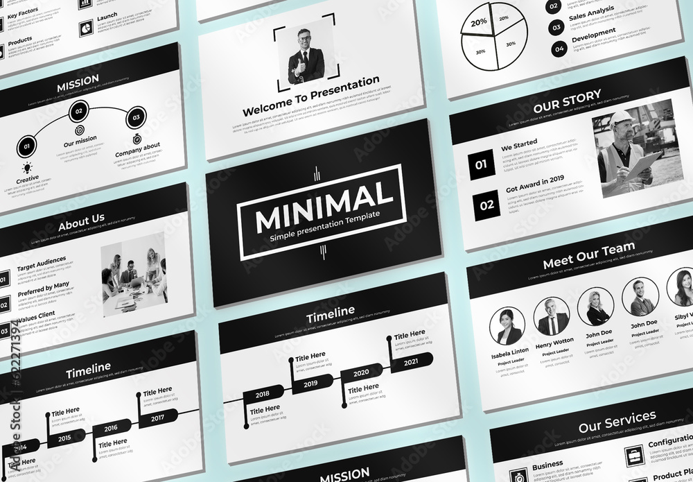 Minimal Simple Presentation Template Stock Template | Adobe Stock