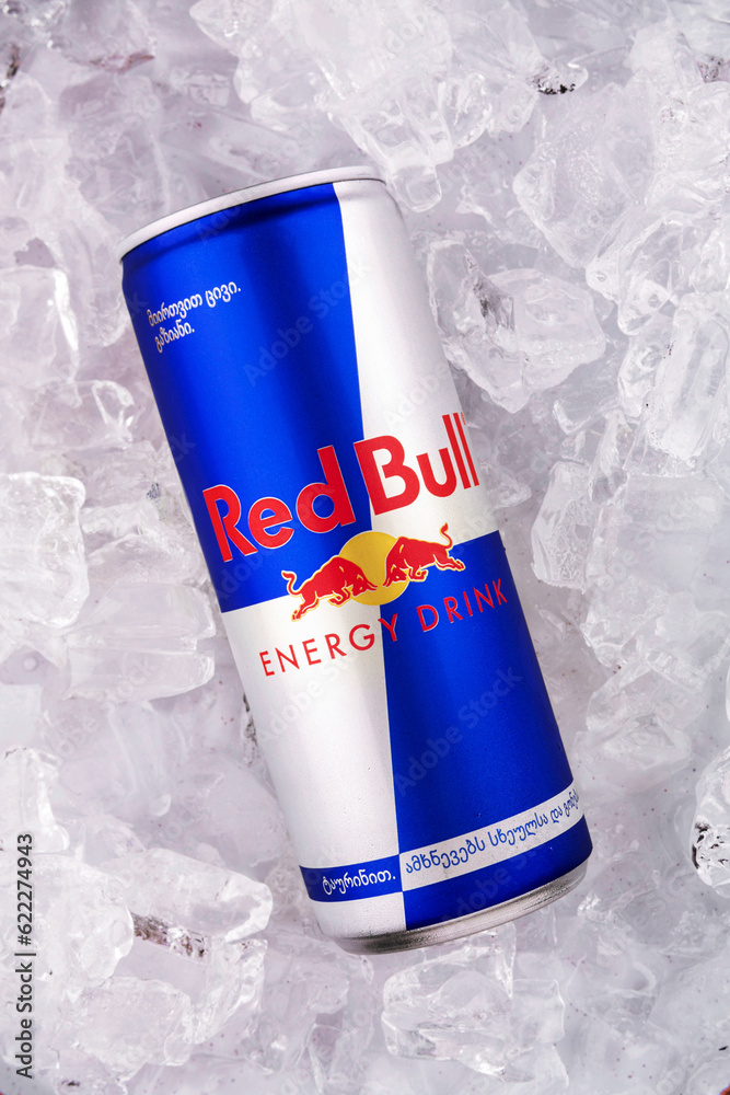 Batumi, Georgia - July 10, 2023: Aluminium can of Red Bull Energy drink ...