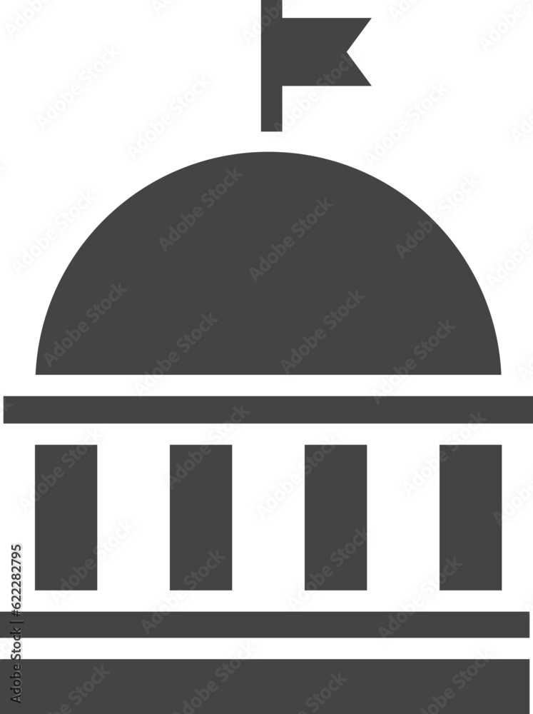 Government icon vector. Building construction symbol. Architecture ...