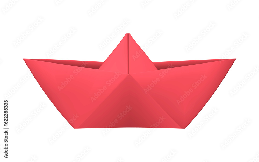 Boat made of folded paper, origami look. Realistic illustration. Png ...