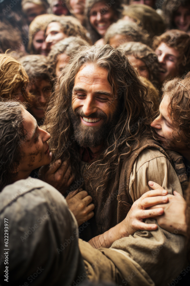 Jesus Christ bringing hope and eternal life to the crowd the kingdom of ...