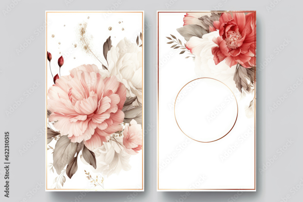 Elegant Red and Pink Card Design: Perfect for Wedding Invitations ...