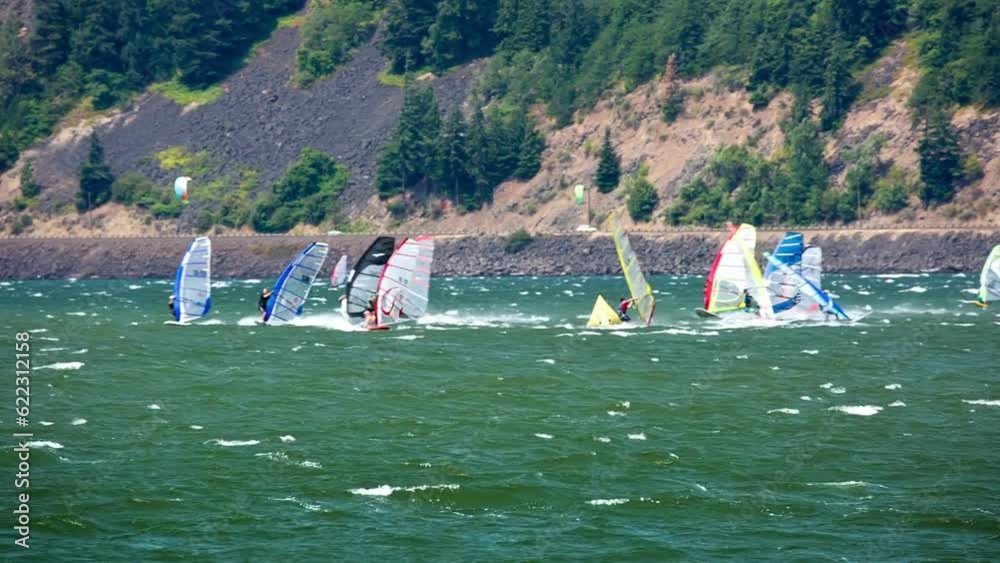 Windsurfing Thrills: Exhilarating Views of Windsurfers on the Columbia ...