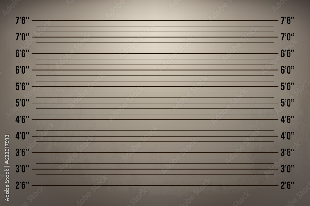 Police lineup or mugshot retro background with light on the old wall ...