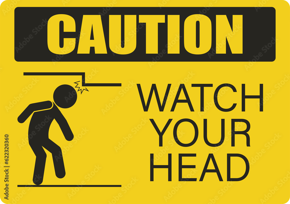 Isolated illustration of man walking with head hit low ceiling for ...