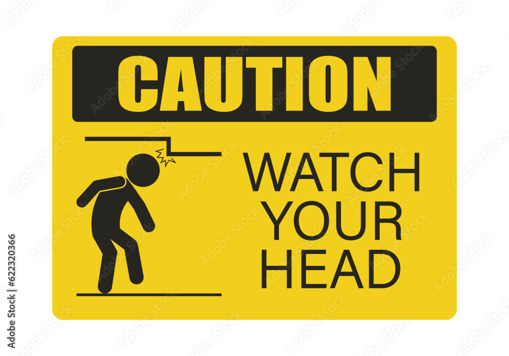 Isolated illustration of man walking with head hit low ceiling for ...