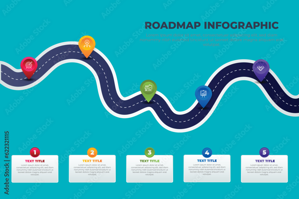 road infographic icons designed for abstract background template Stock ...