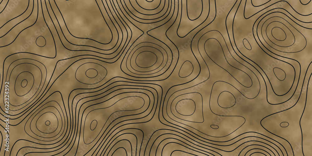 Old topographical map. Abstract topographic map in brown colors ...