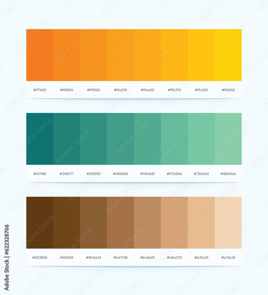 Color Palette Vector With Color Codes Stock Vector | Adobe Stock