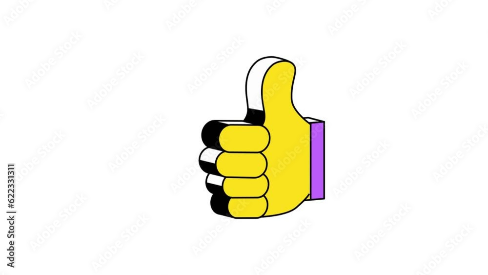 Animated Thumbs Up icon background animated, logo symbol, social media ...