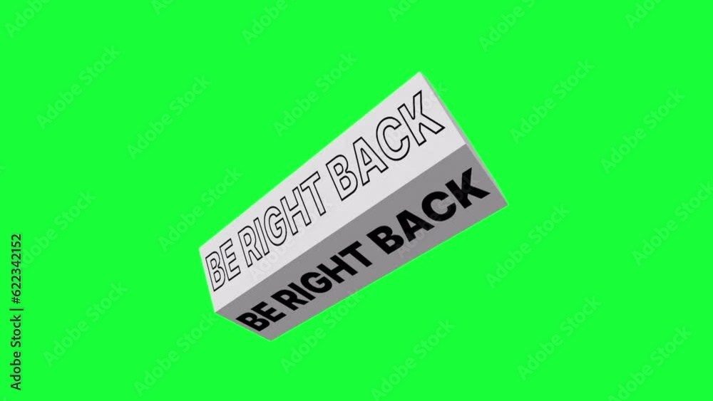 Be Right Back Text icon background animated, logo symbol, social media ...