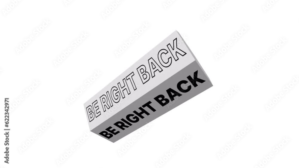 Be Right Back Text icon background animated, logo symbol, social media ...