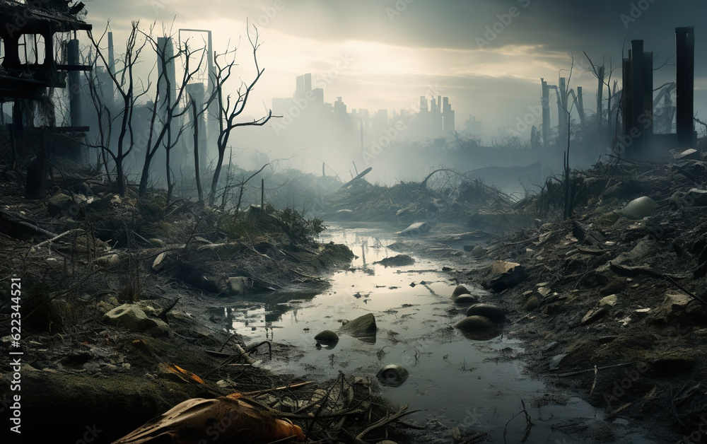 Environmental degradation, highlighting the negative impact on the ...