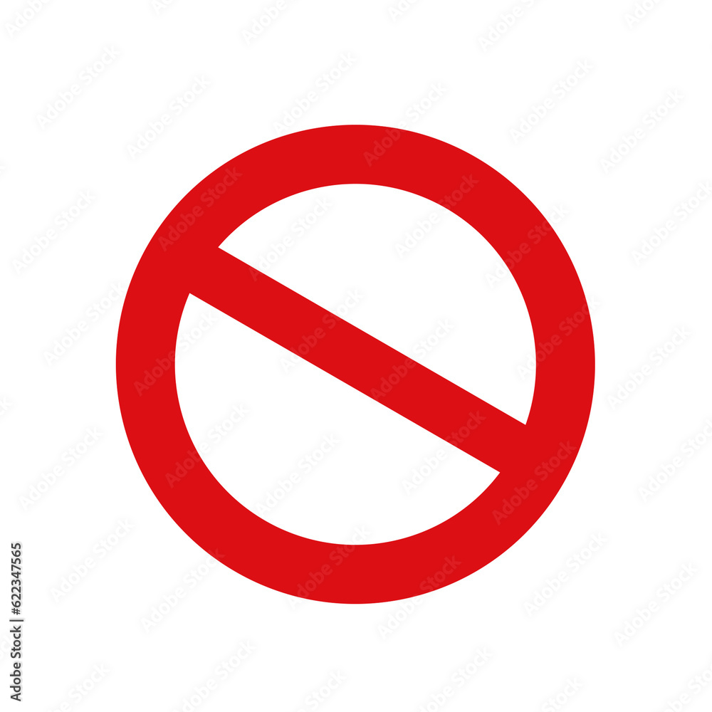 Icon symbol ban. Sign forbidden. Circle sign stop entry and slash line ...