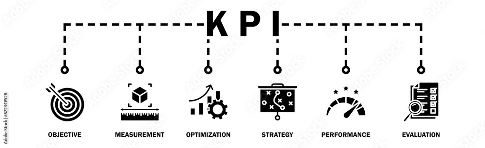 KPI banner web icon vector illustration concept for key performance ...