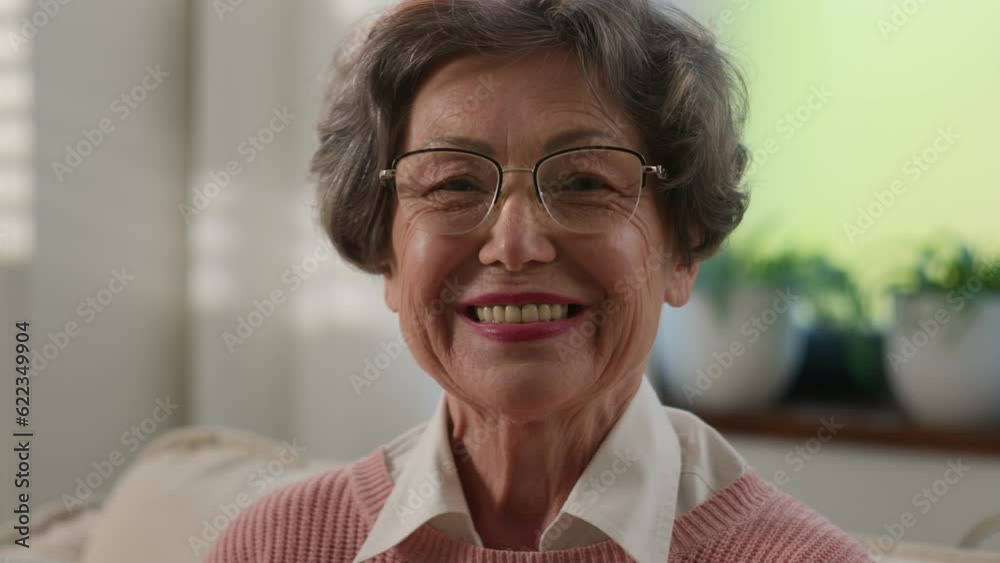 Grandmother senior woman old mature female elderly granny indoors at ...
