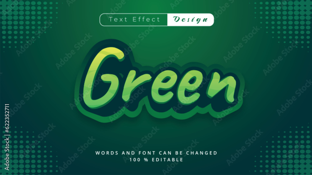 Cool comic pop art green bold 3D editable text effect. Cool and trendy ...
