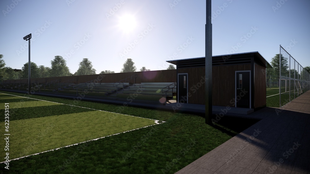 Illustration Aerial masterplan Soccer - football field training complex ...