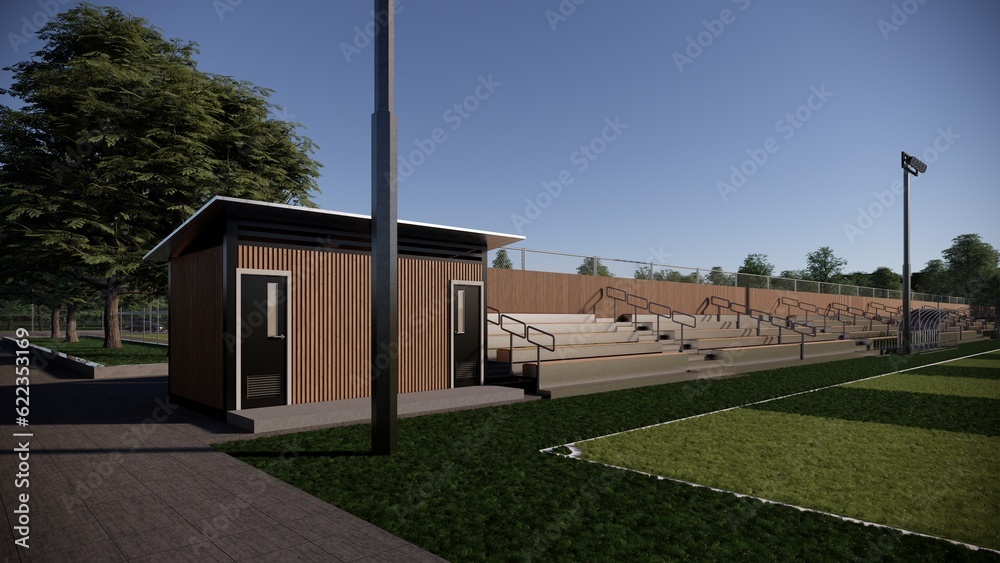Illustration Aerial masterplan Soccer - football field training complex ...
