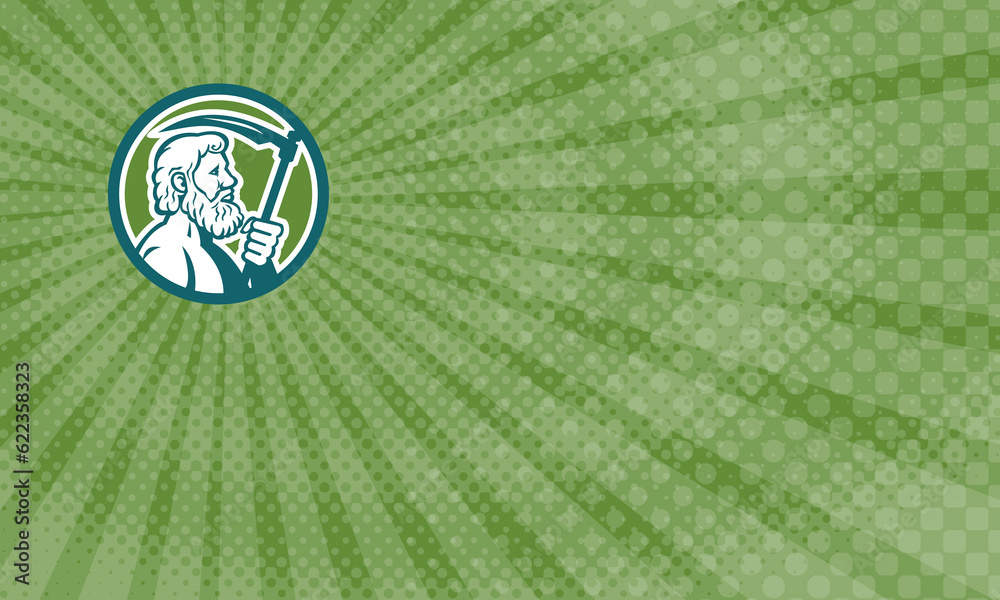 Business card showing Illustration of Cronus or Kronos, Greek God and ...