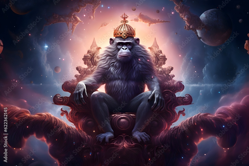 monkey wearing cool clothes and accessories. Crazy monkey, dj monkey ...