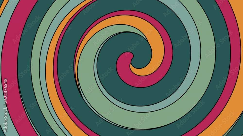 Video „Psychedelic hypnotic twirl swirl spiral abstract shape background. Loop animation ...