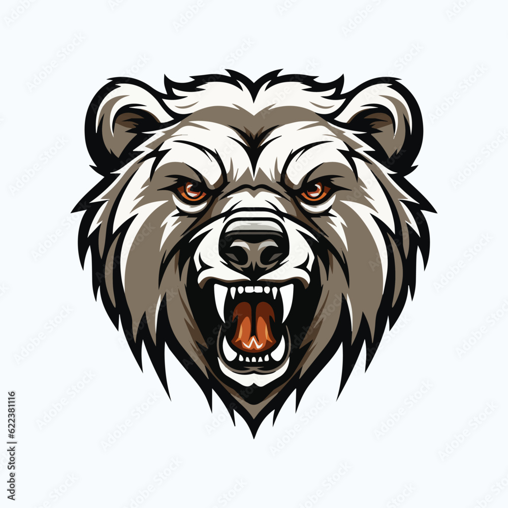 Grizzly White polar bear mascot logo, Esport gaming team mascot logo ...