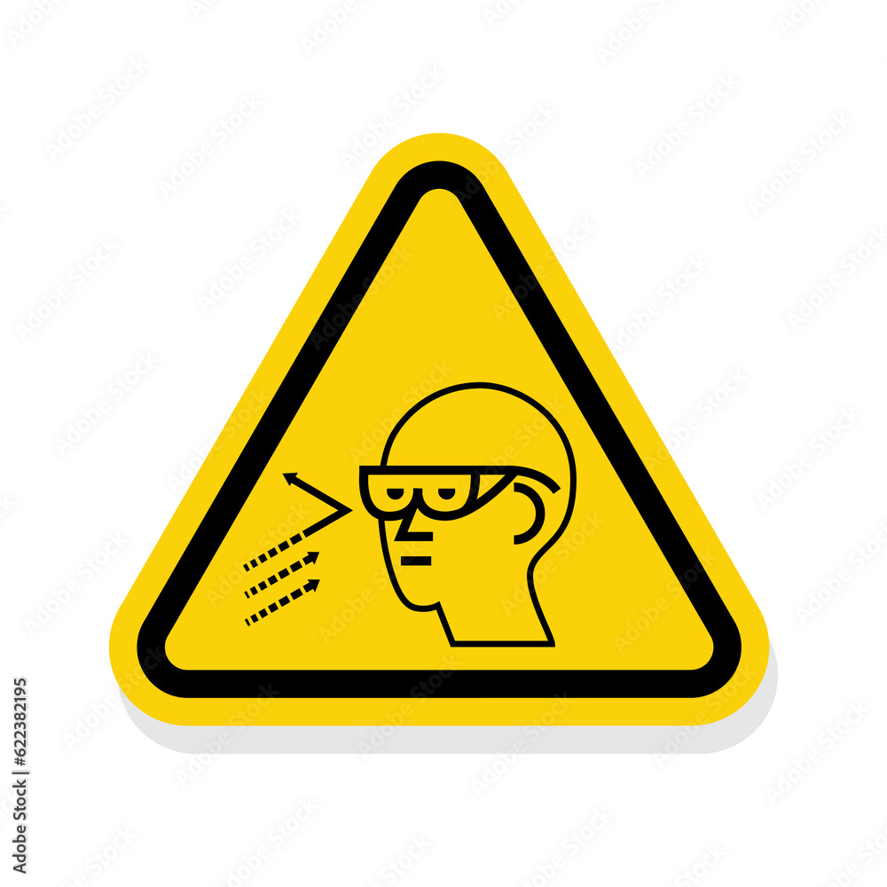ISO Triangle Warning Sign: Flying Debris Symbol (IS-2045) Stock Vector ...