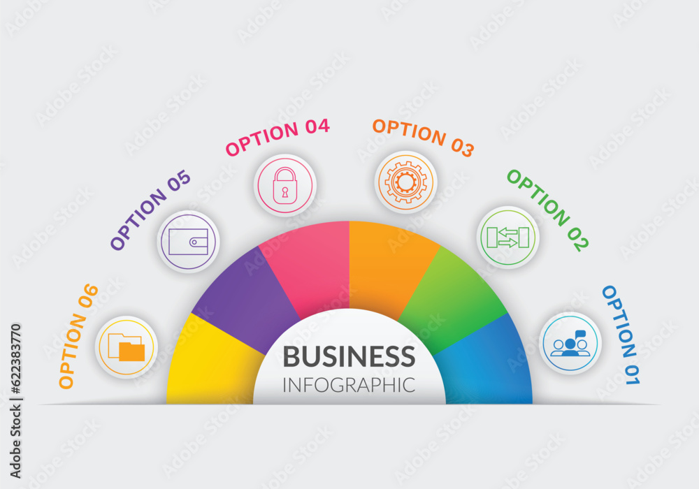 Abstract background with steps, parts, options, processes template ...