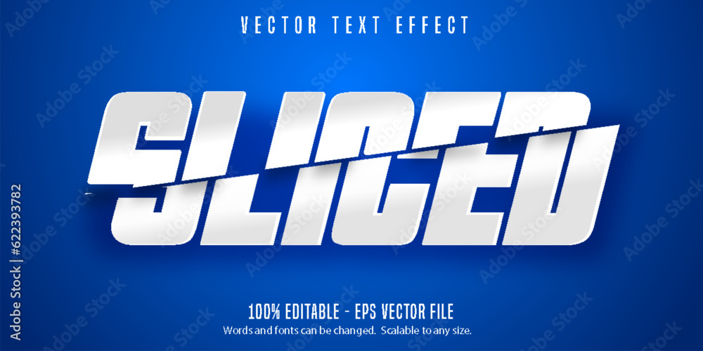 Editable Text Effect, Sliced and Cut Out Text Style Stock Vector ...