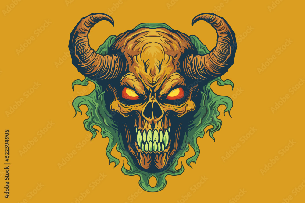 Doodle inspired Doom, cartoon sticker, sketch, vector, Illustration ...