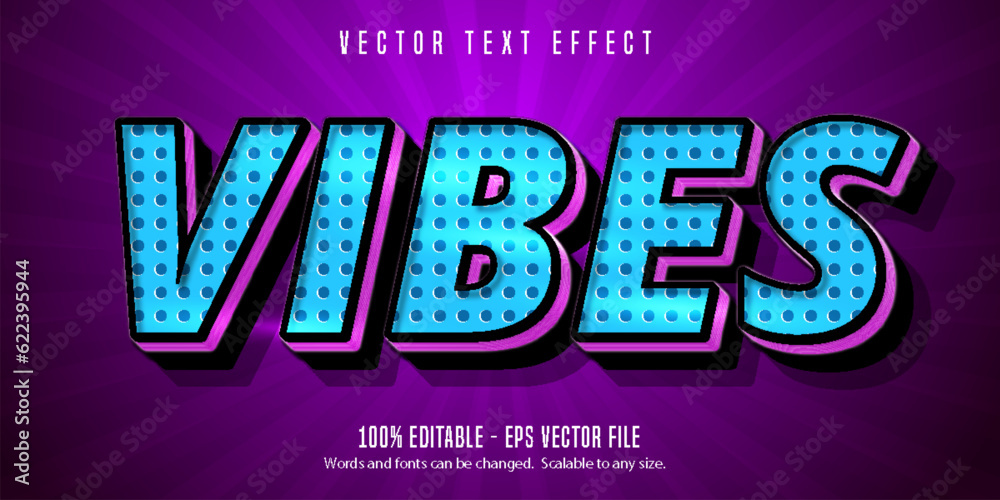 Editable text effect, cartoon and comic text style Stock Vector | Adobe ...