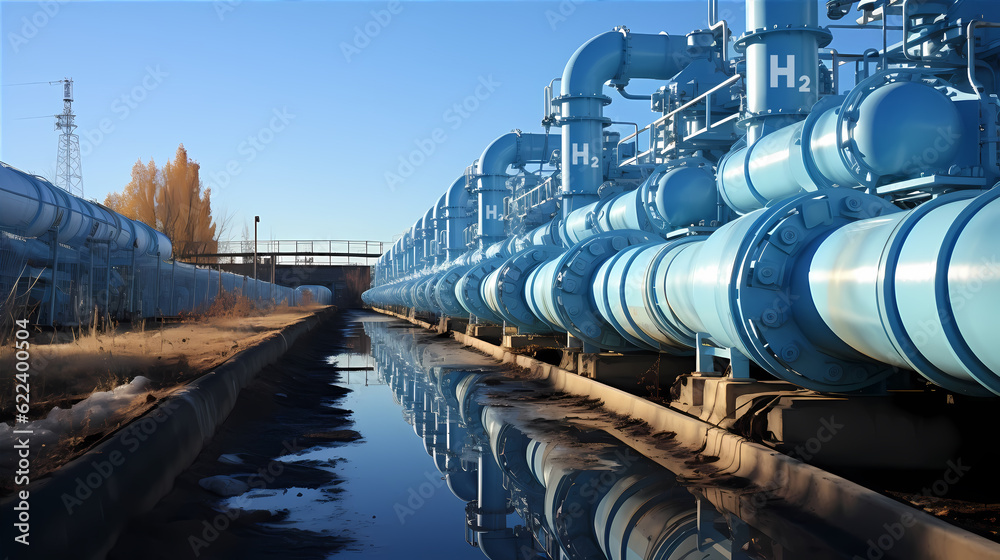 Green Hydrogen renewable energy production pipeline - green hydrogen gas for clean electricity ...