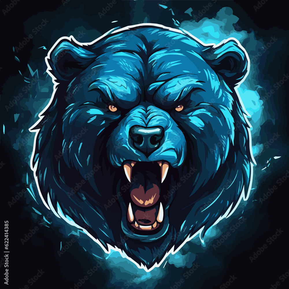 Grizzly Bear mascot logo, Esport gaming team mascot logo, animal mascot ...