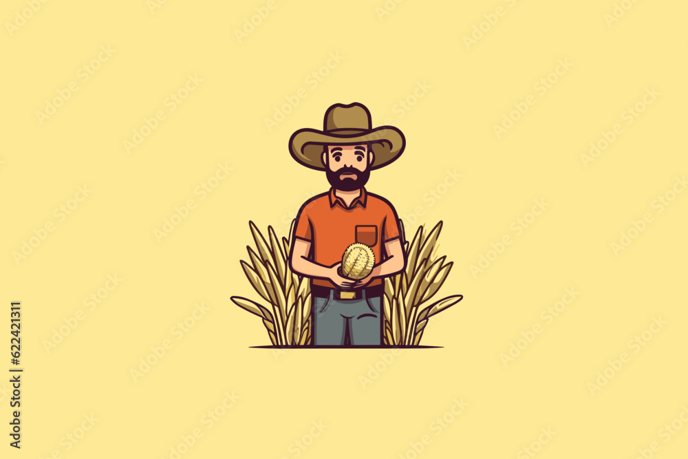 Vetor de Doodle inspired Agronomist, cartoon sticker, sketch, vector ...