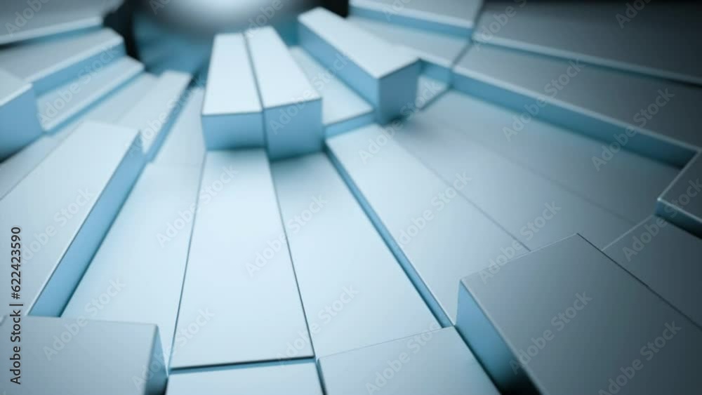 Rotating 3d ray lines. Design. 3D rectangular beams rotate around ball ...