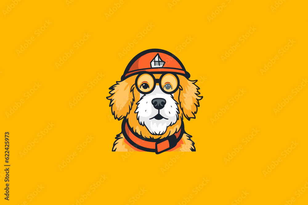 Doodle inspired Search and rescue dog, cartoon sticker, sketch, vector ...