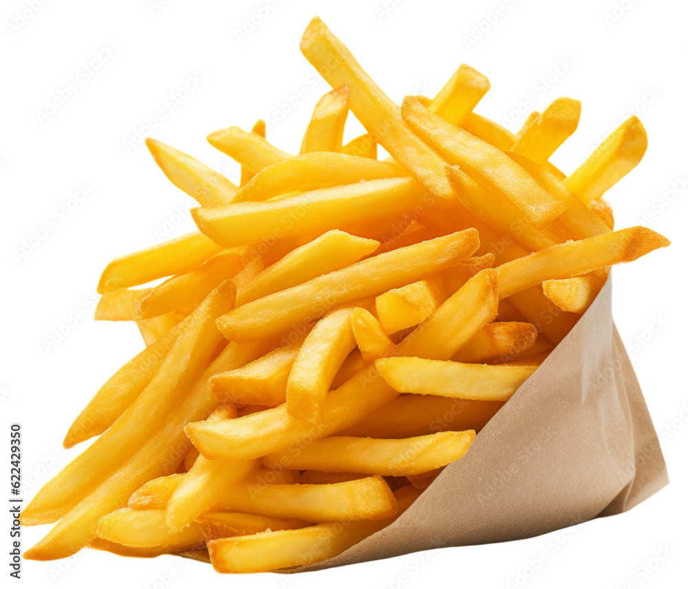 Poster French Fries. Isolated on Transparent Background – Muurposter ...