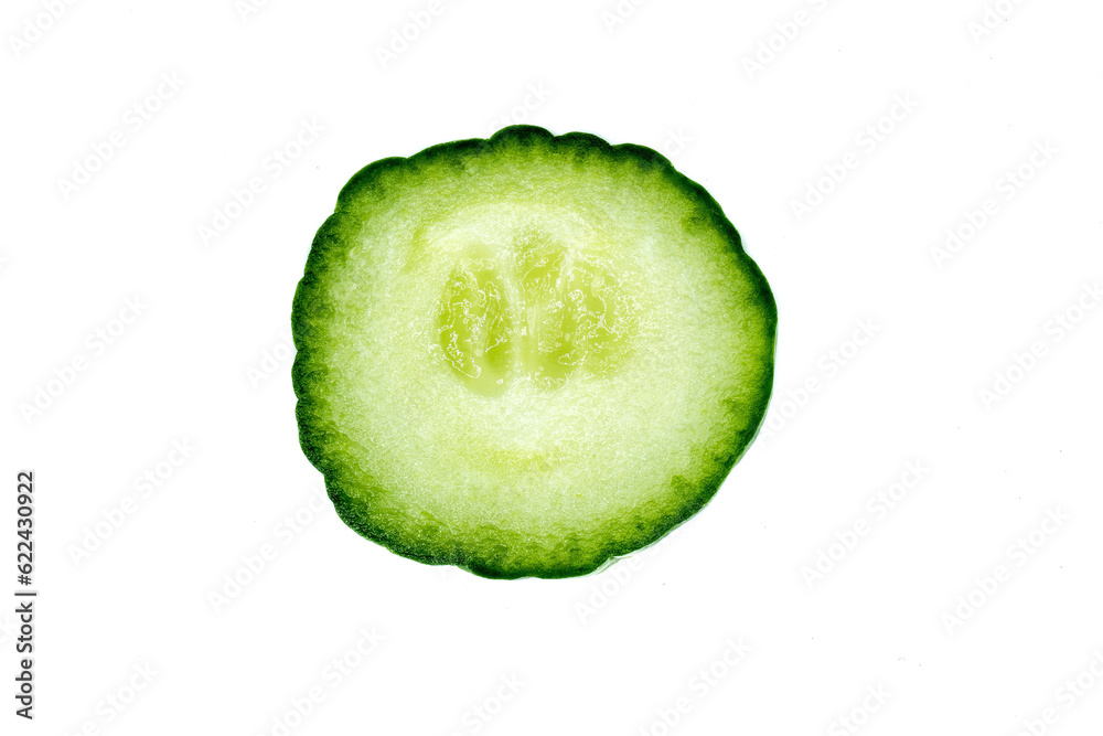 Cucumber top view isolated on white background Stock Photo | Adobe Stock