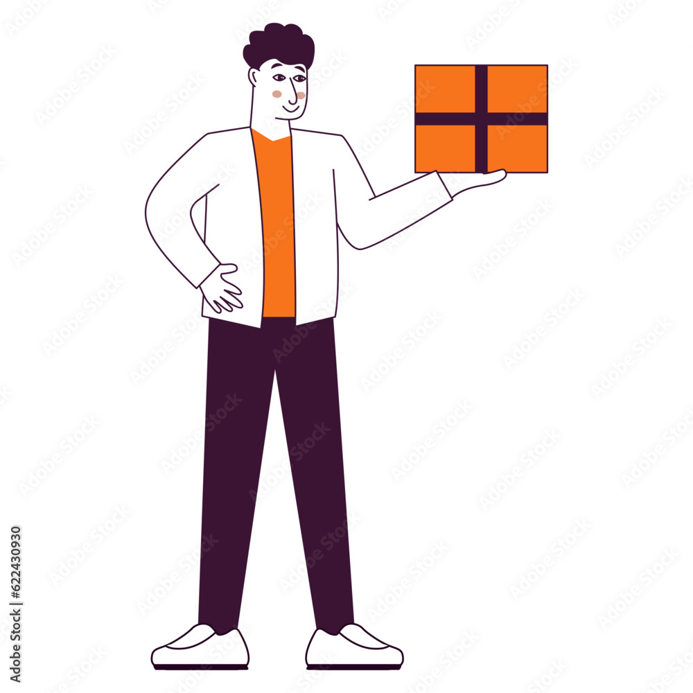 Delivery man.Business delivery goods express service.Courier by parcel ...