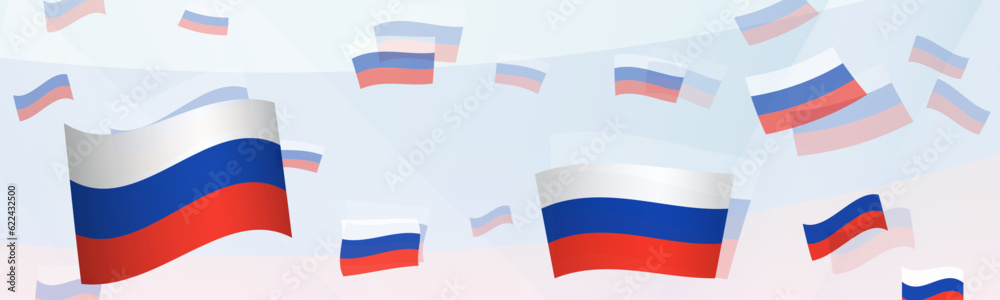 Russia flag-themed abstract design on a banner. Abstract background ...