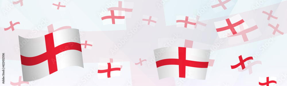 England flag-themed abstract design on a banner. Abstract background ...