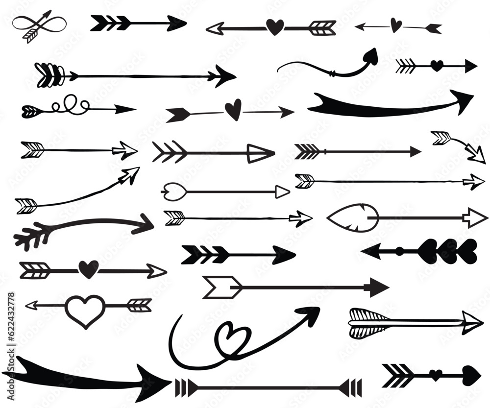 Arrows big black set icons. Arrow icon. Arrow vector collection. Arrow ...
