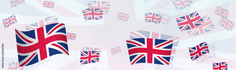 United Kingdom flag-themed abstract design on a banner. Abstract ...