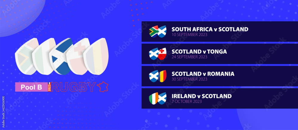 Scotland rugby national team schedule matches in group stage of ...