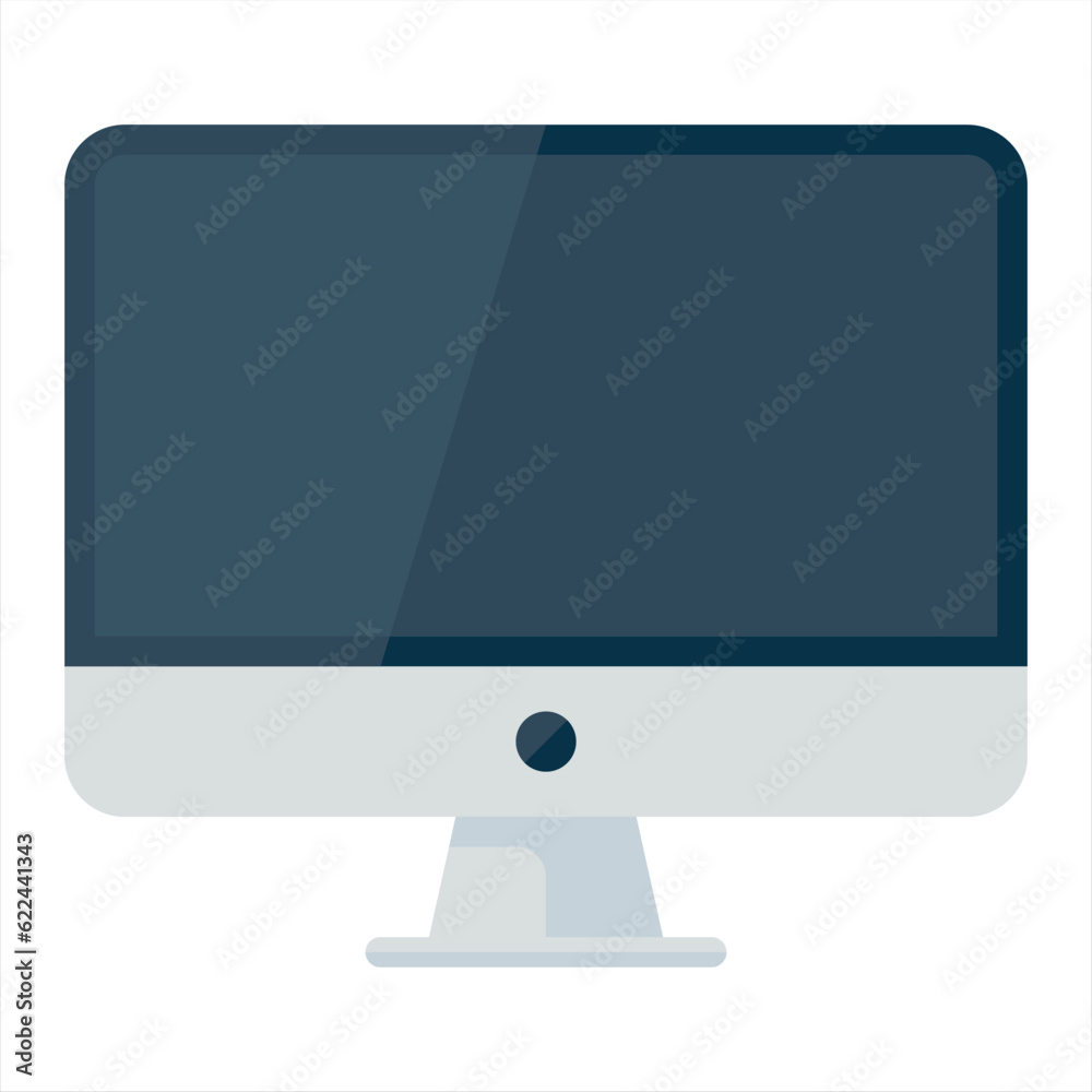 Realistic Monoblock monitor with a blank screen is isolated on a white ...