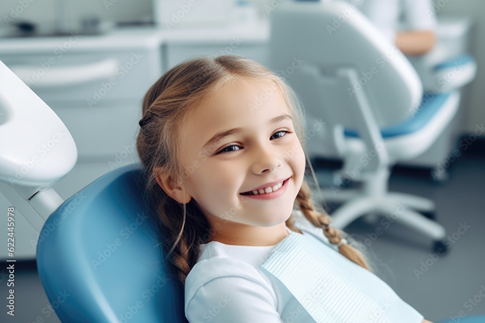 little girl at a Children's dentistry for healthy teeth and beautiful ...